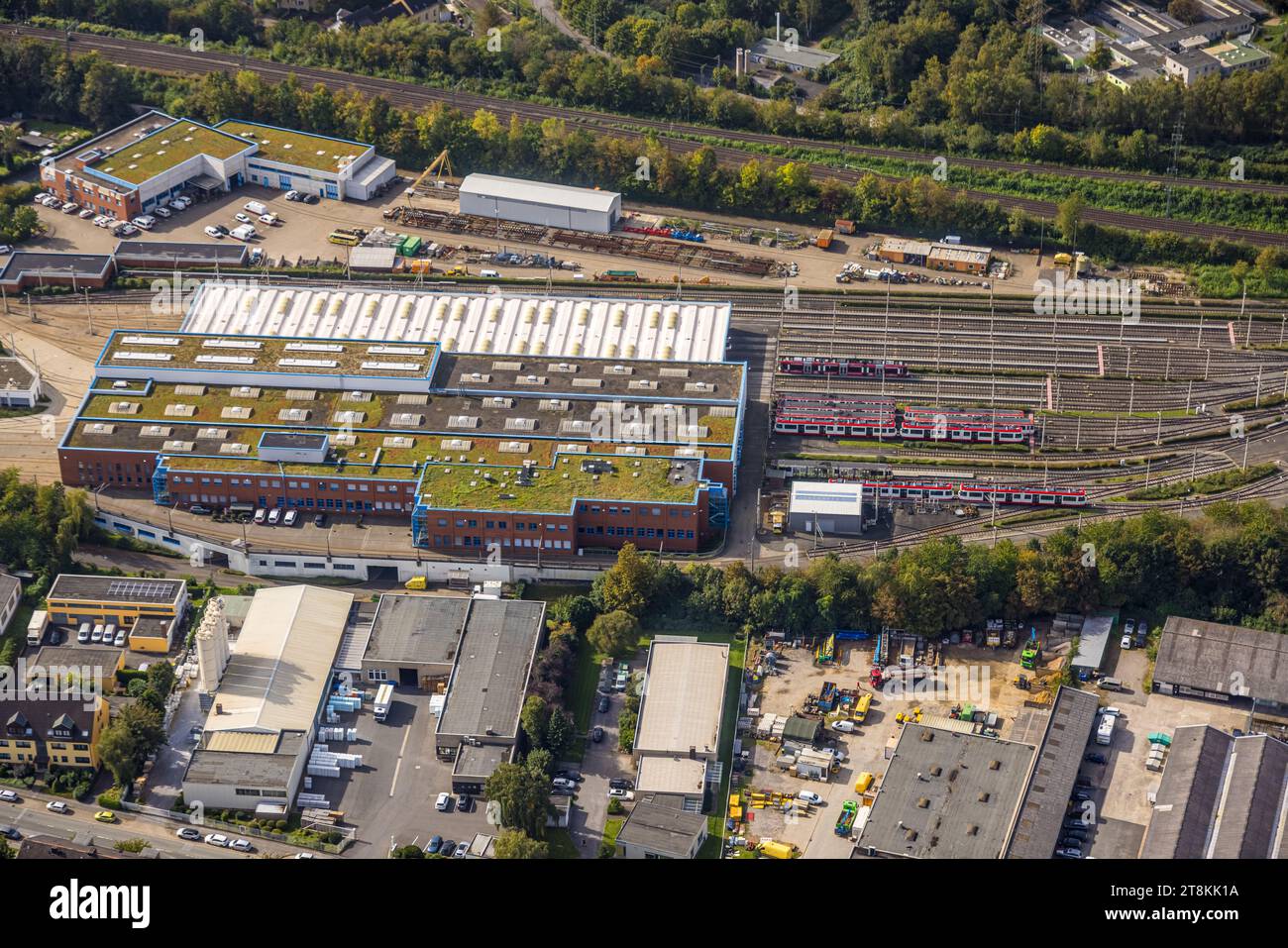 Aerial view, DSW21 depot, Dorstfeld, Dortmund, Ruhr area, North Rhine ...