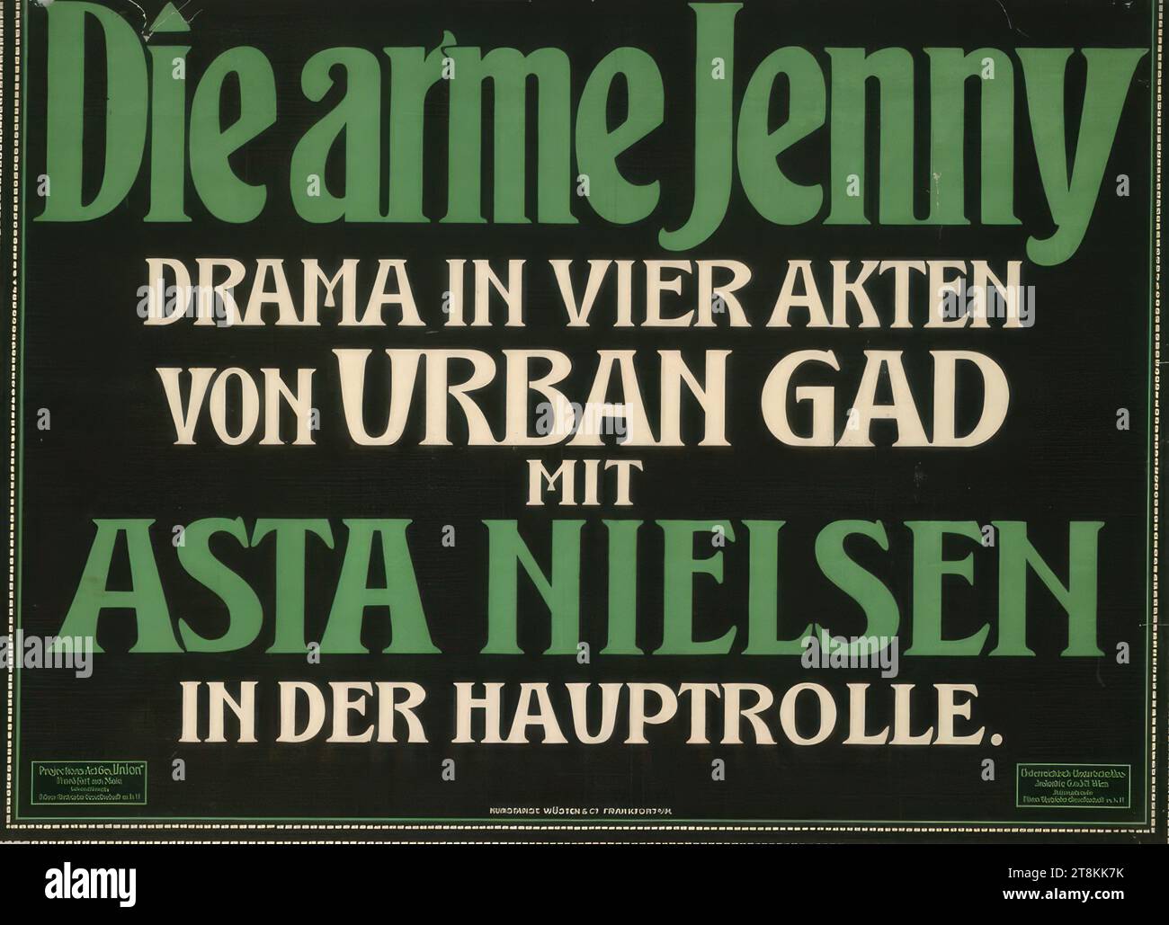 Poor Jenny; STARRING ASTA NIELSEN; 'Union' Frankfurt am Main; Austro ...