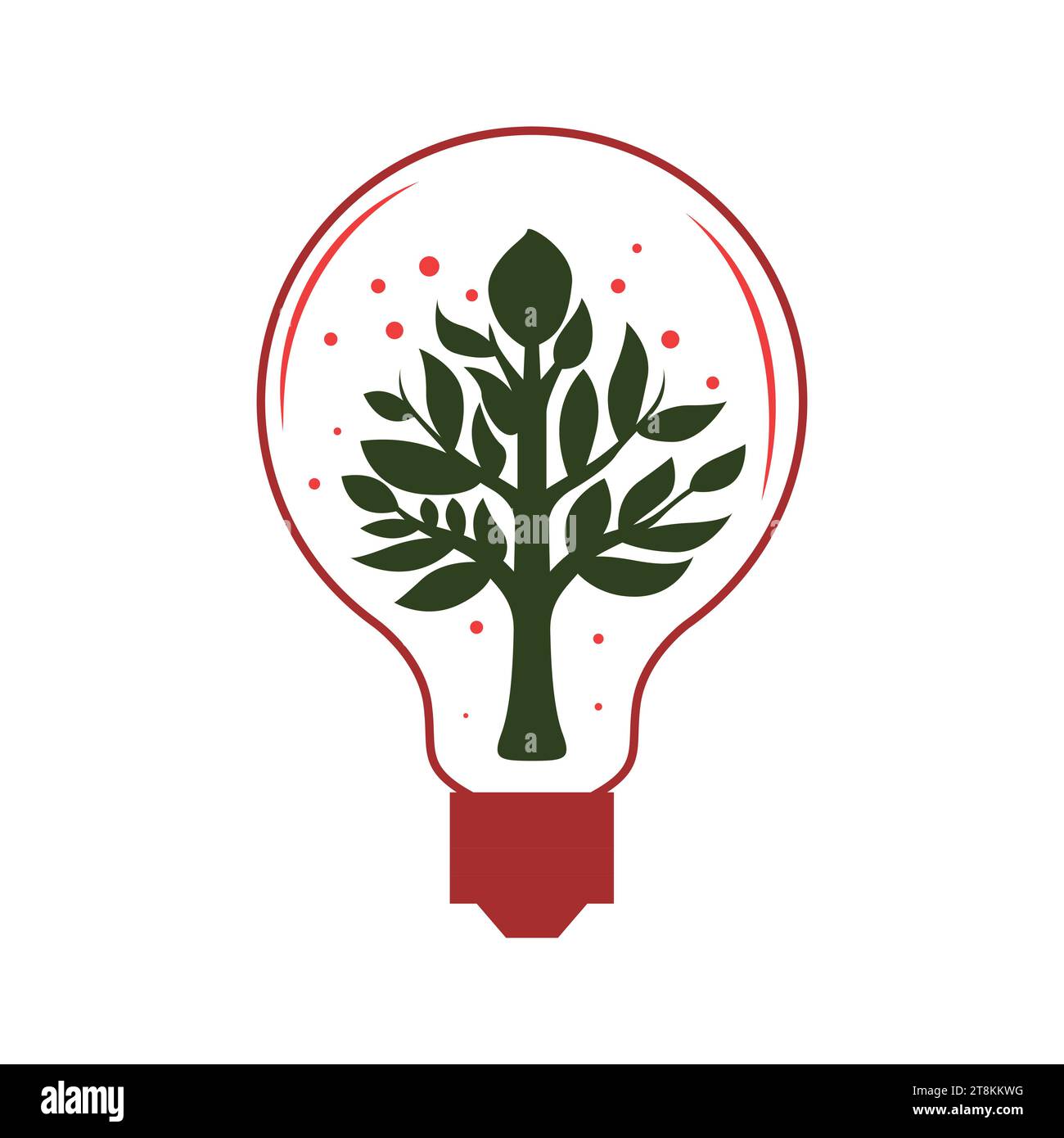 Illuminate creativity with our vector lamp bulb and tree. A symbolic ...