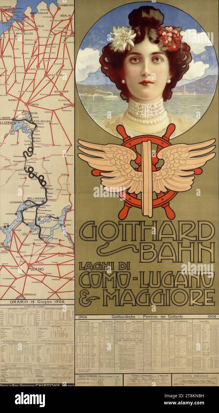 GOTTHARD RAILWAY; LAGHI DI COMO - LUGANO & MAGGIORE, Anonymous, 1904 ...
