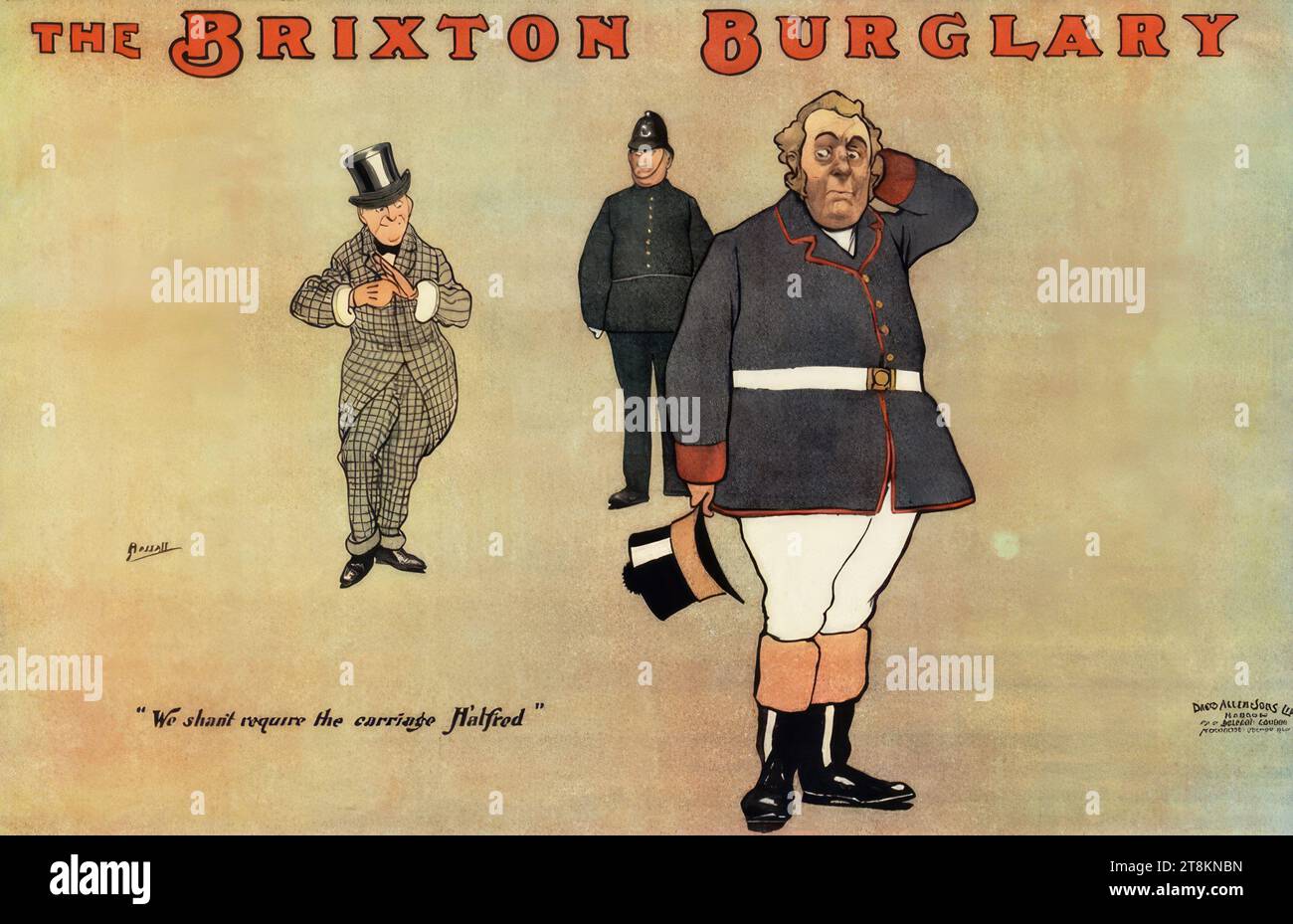 THE BRIXTON BURGLARY, John Hassall, Walmer 1868 - 1948, 1907, print ...