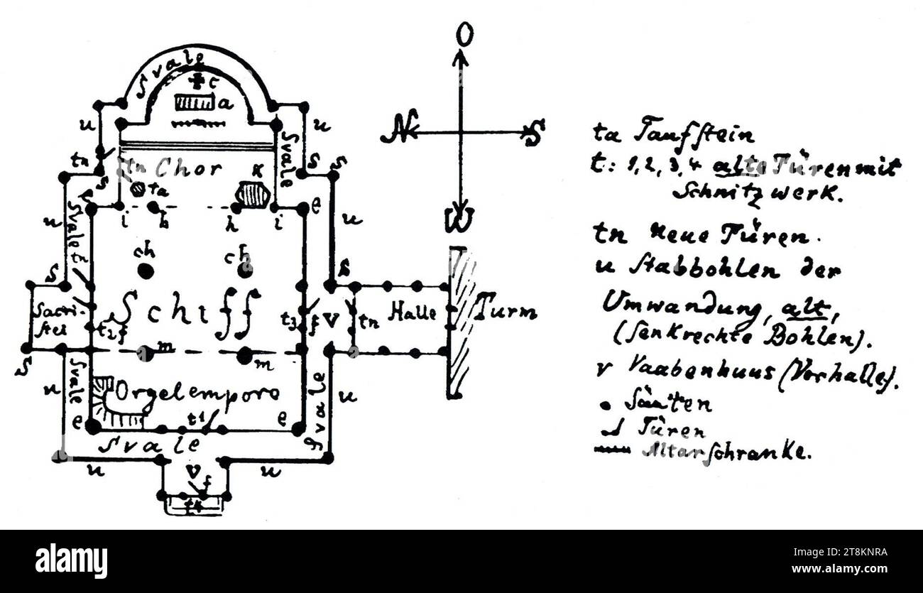 Vang Stave Church - Footprint 1844 Stock Photo - Alamy