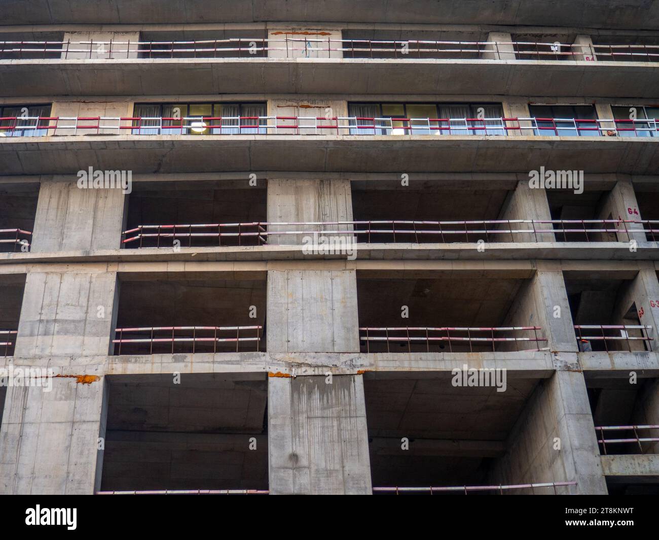 Background of buildings. Modern urban development. Lots of windows ...