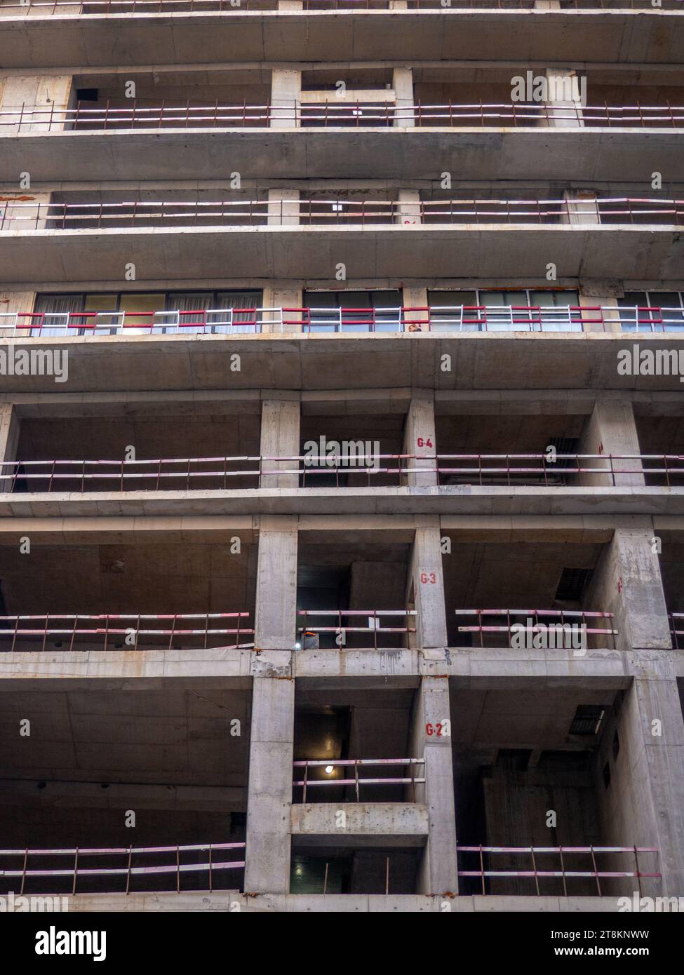 Background of buildings. Modern urban development. Lots of windows ...