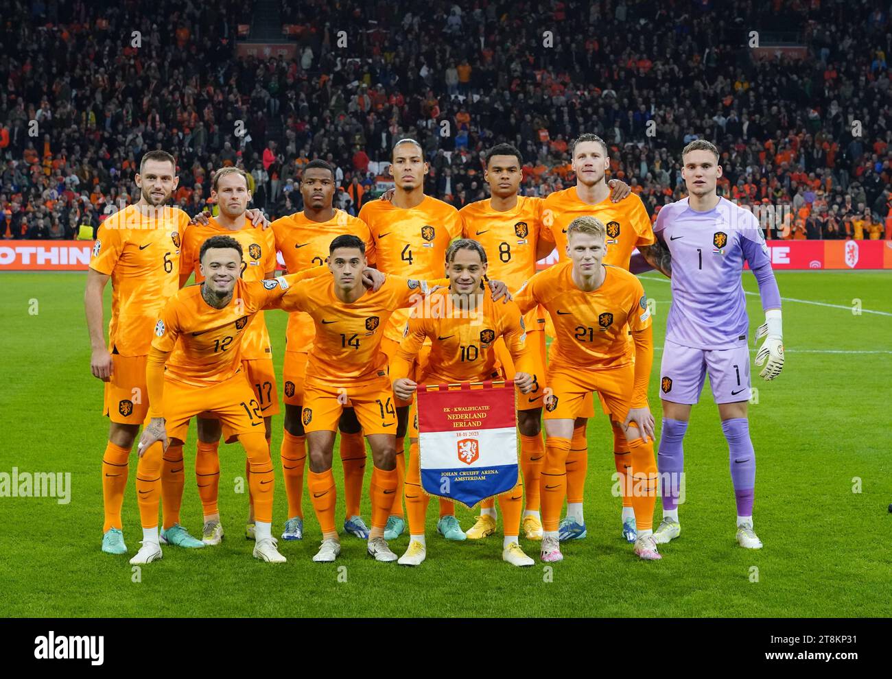 Netherlands team group. L-R Stefan de Vrij, Daley Blind, Denzel ...