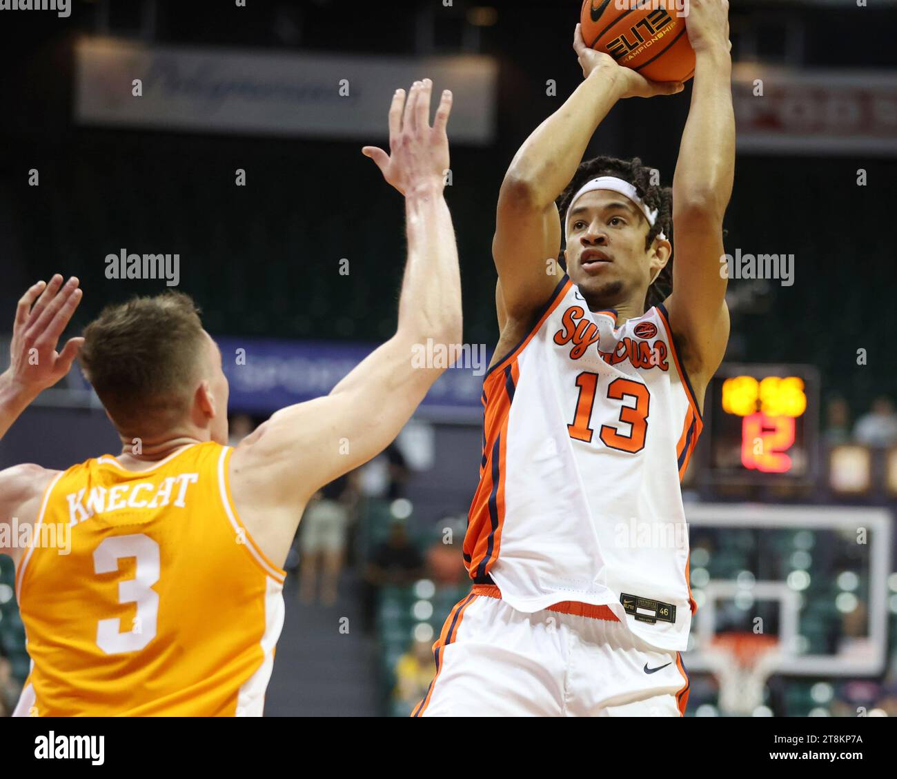 Syracuse forward Benny Williams (13) shoots over Tennessee guard Dalton ...
