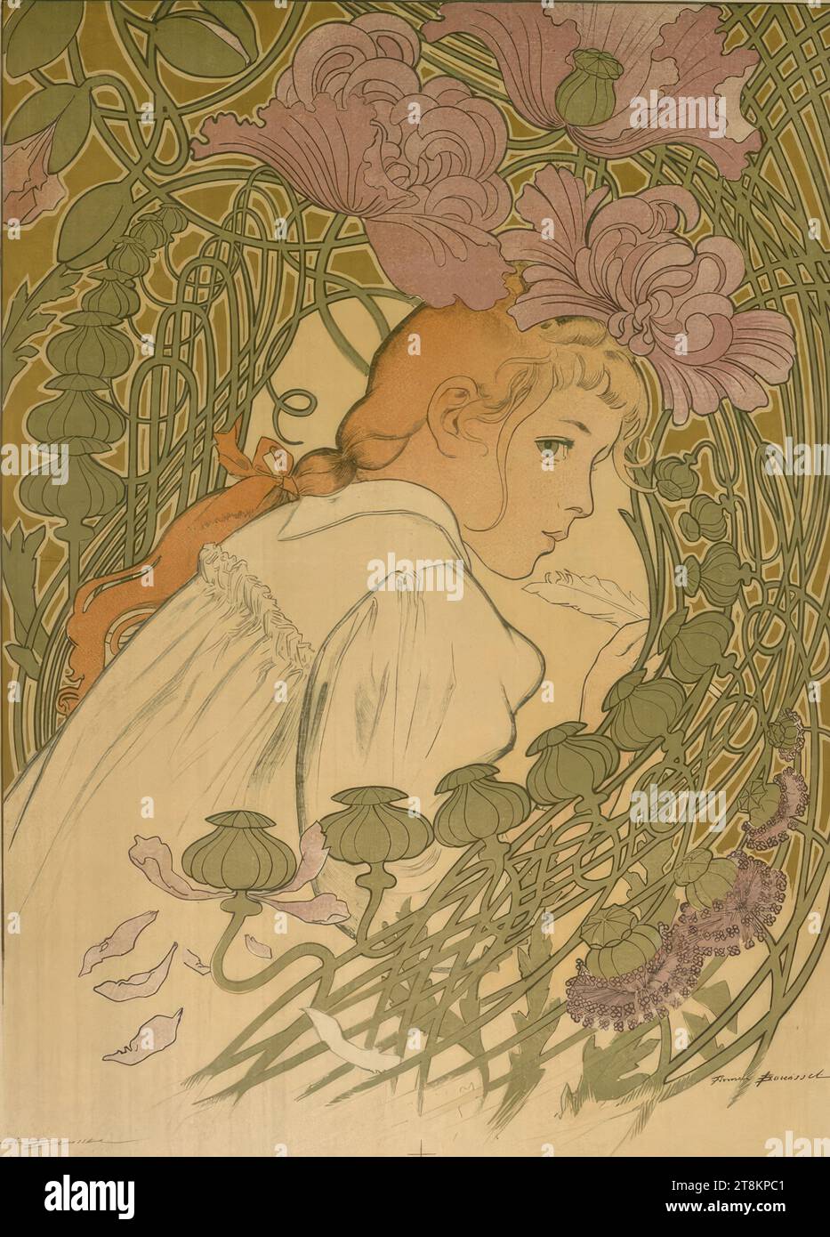 SALON of CENT; Mars - Avril 1899, Signed artist's print in front of the ...