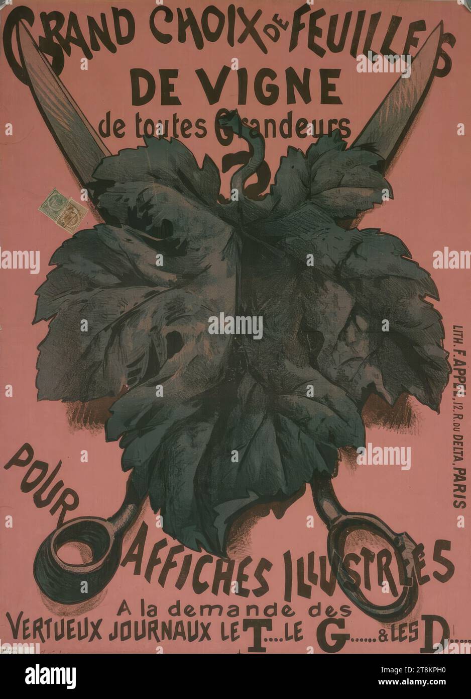 GRAND CHOIX DE FEUILLES DE VIGNE POUR AFFICHES ILLUSTRÉES, Alfred ...
