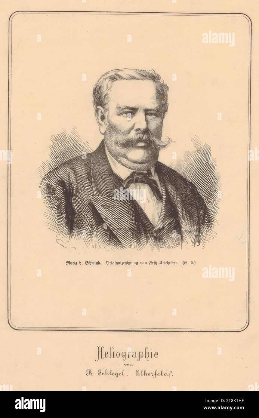 Portrait Moritz von Schwind, around 1860, print, wood engraving, after ...