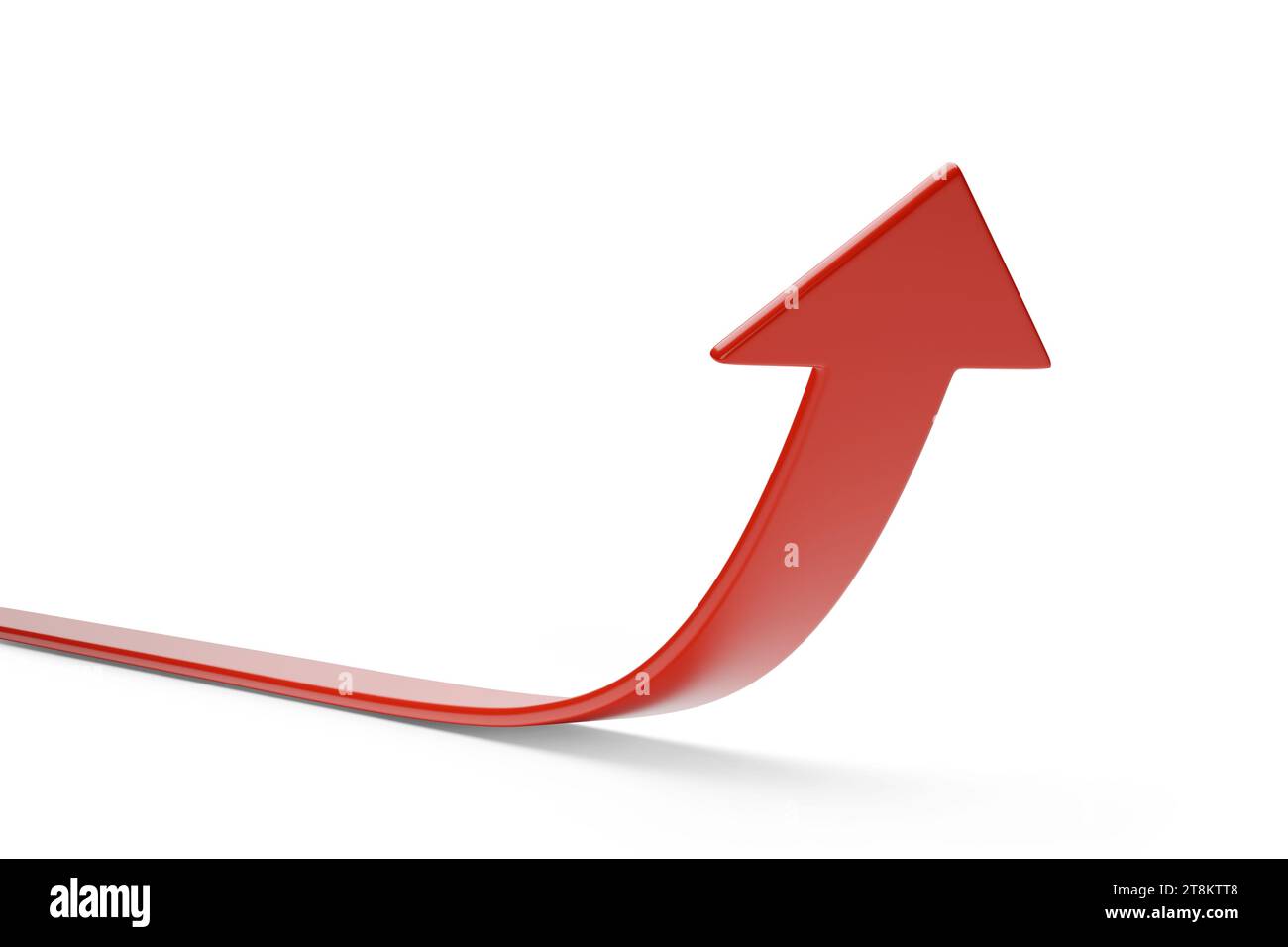 Growing Red Arrow up isolated on white background. Success concept. 3d ...