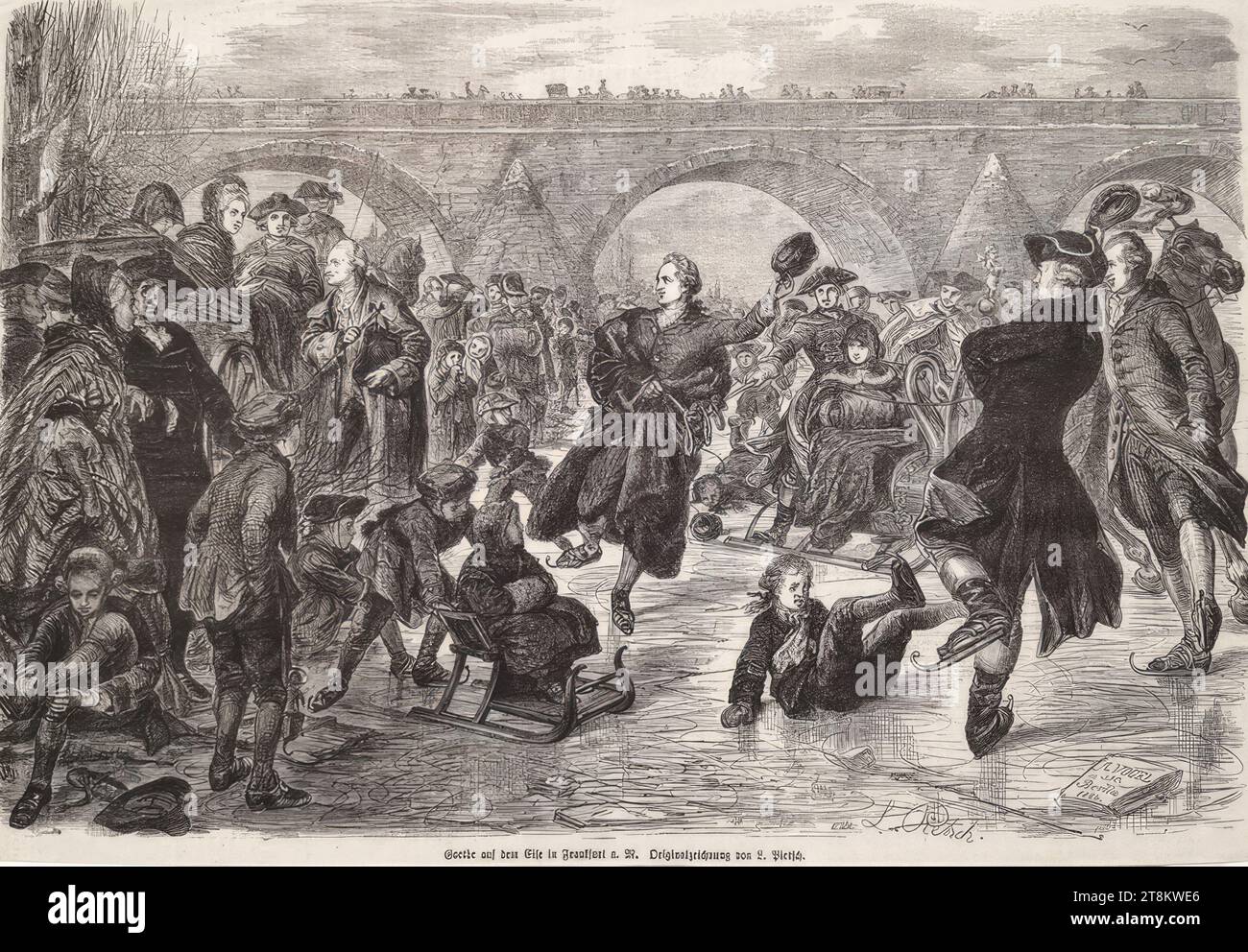 Goethe on the ice in Frankfurt a.M.', From: Illustrirte Zeitung, No ...