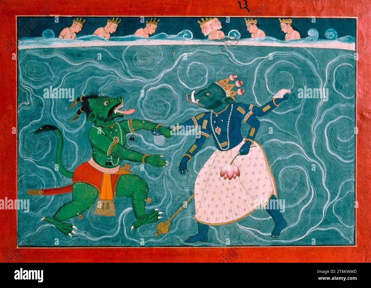 Varaha combat with hiranyaksha by manaku from Bhagavata purana series ...