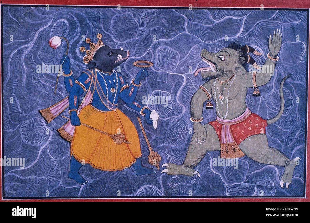 Varaha fight with demon Hiranyaksha by manaku from Gita govinda Stock ...