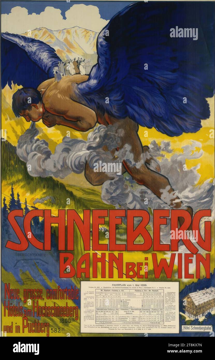 SNOW MOUNTAIN RAILWAY NEAR VIENNA; TIMETABLE from May 1, 1898, Alfred ...