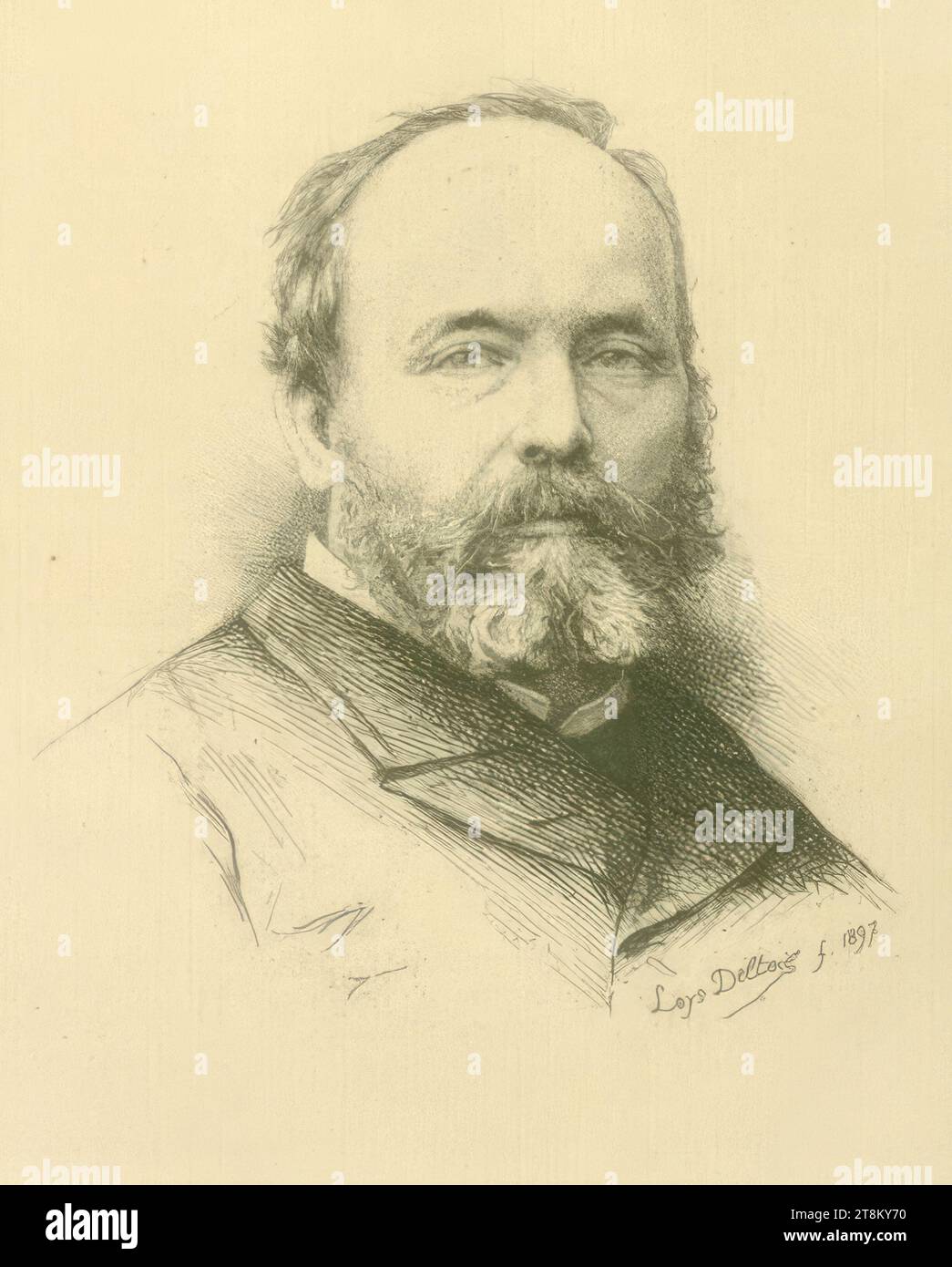 Portrait C. F. Gaillard, Loys Henri Delteil, Belleville, Paris, 1869 ...