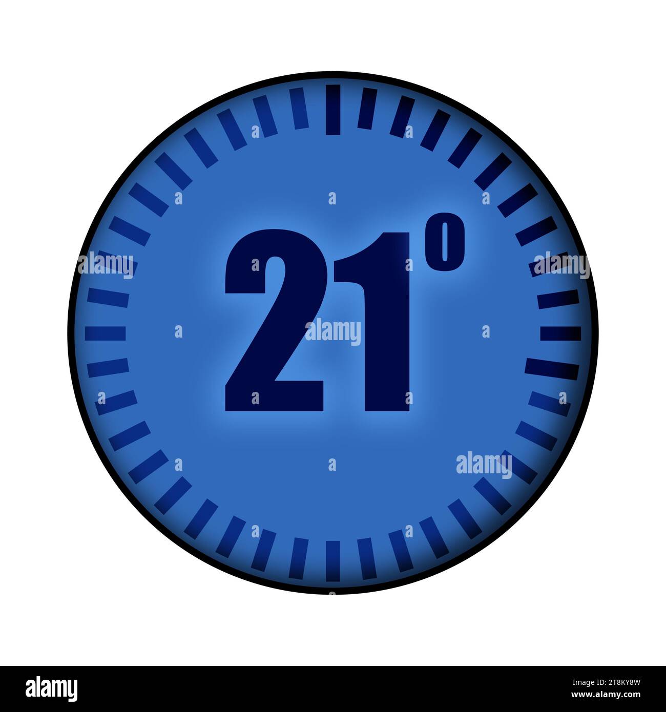 Thermostat showing ambient temperature in Celsius scale. Device display ...