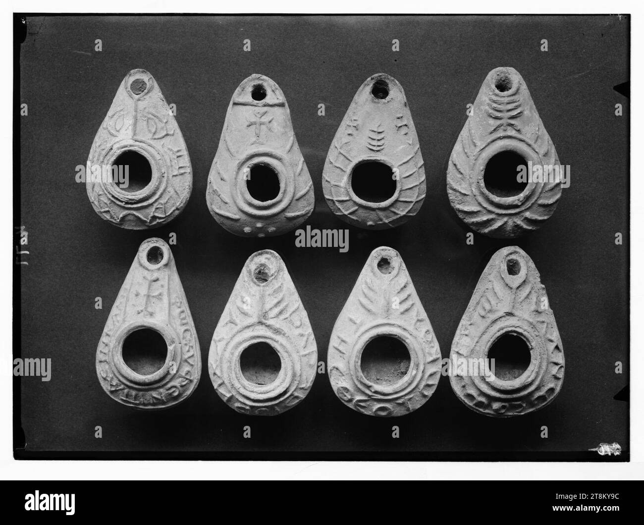 Various subjects of archaeological interest. Pottery virgin lamps. Matt ...