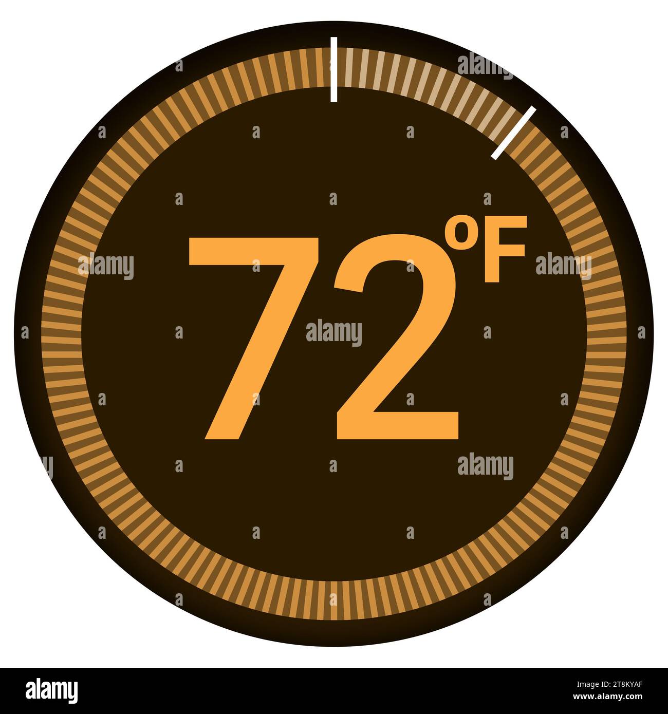 Thermostat showing ambient temperature in Fahrenheit scale. Device ...