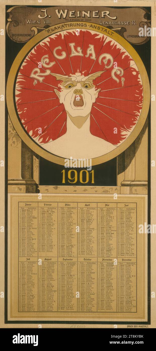 J. WEINER RECLAME; 1901, Anonymous, 1901, print, color lithograph ...