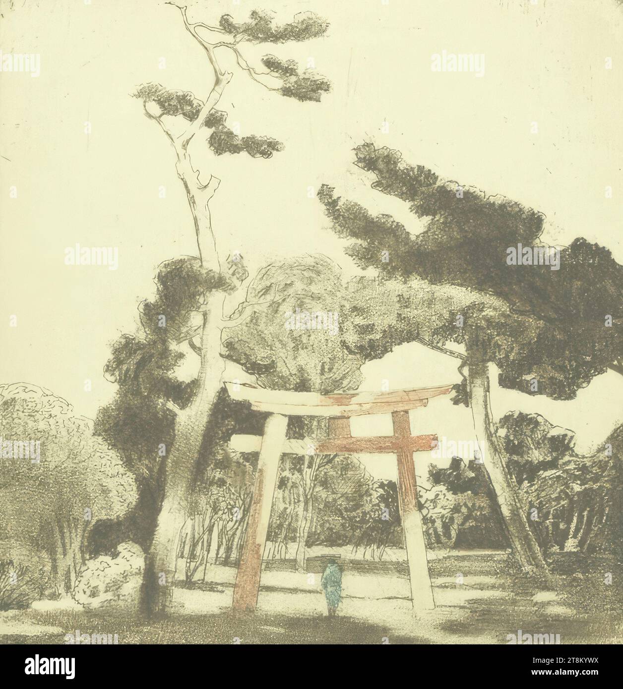 From Japan; In front of a temple, Emil Orlik: From Japan, Emil Orlik ...