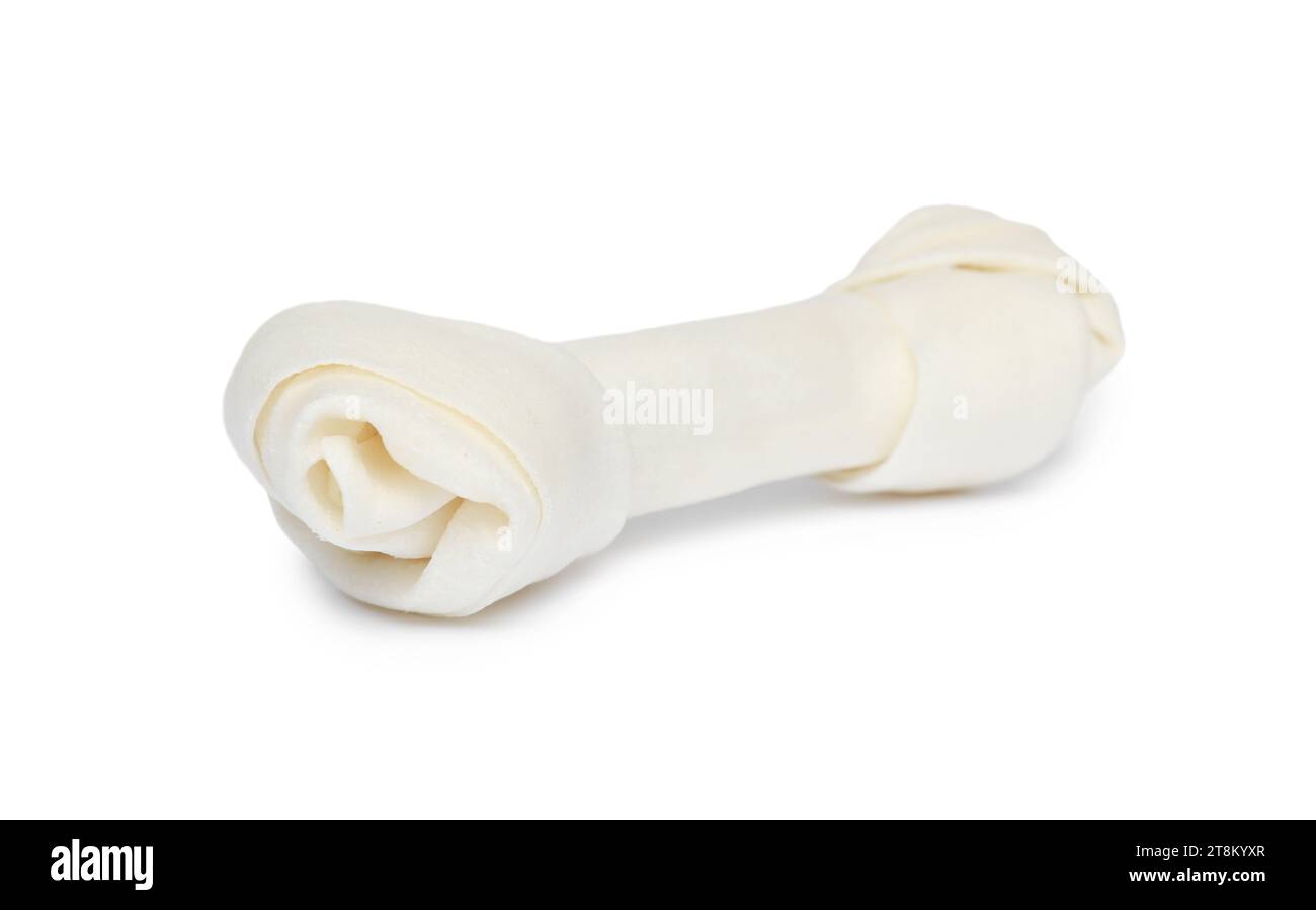 One bone dog treat isolated on white Stock Photo - Alamy