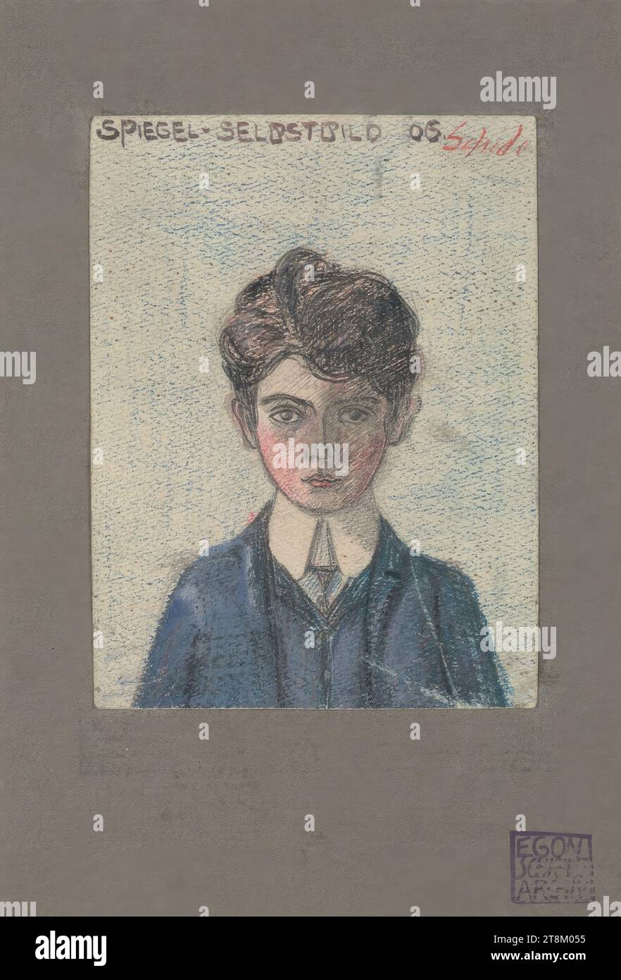 Self-portrait, Egon Schiele, Tulln 1890 - 1918 Vienna, 1906, drawing ...