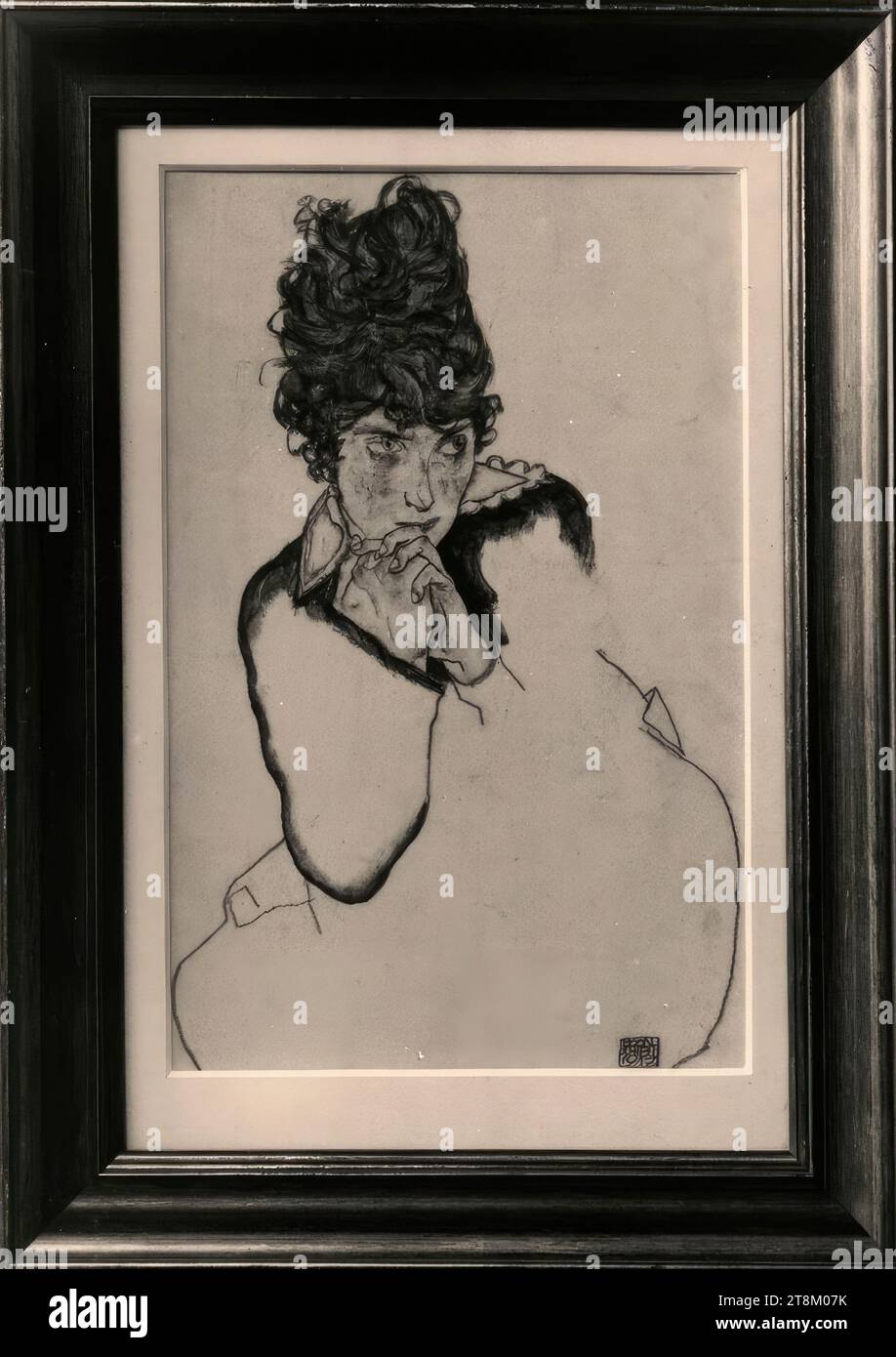 Photograph of a drawing by Egon Schiele from 1917, Kallir D 1913 ...