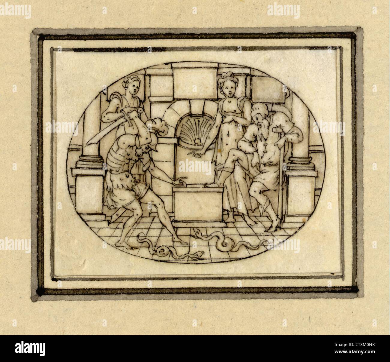 Warrior fighting two snakes hi-res stock photography and images - Alamy