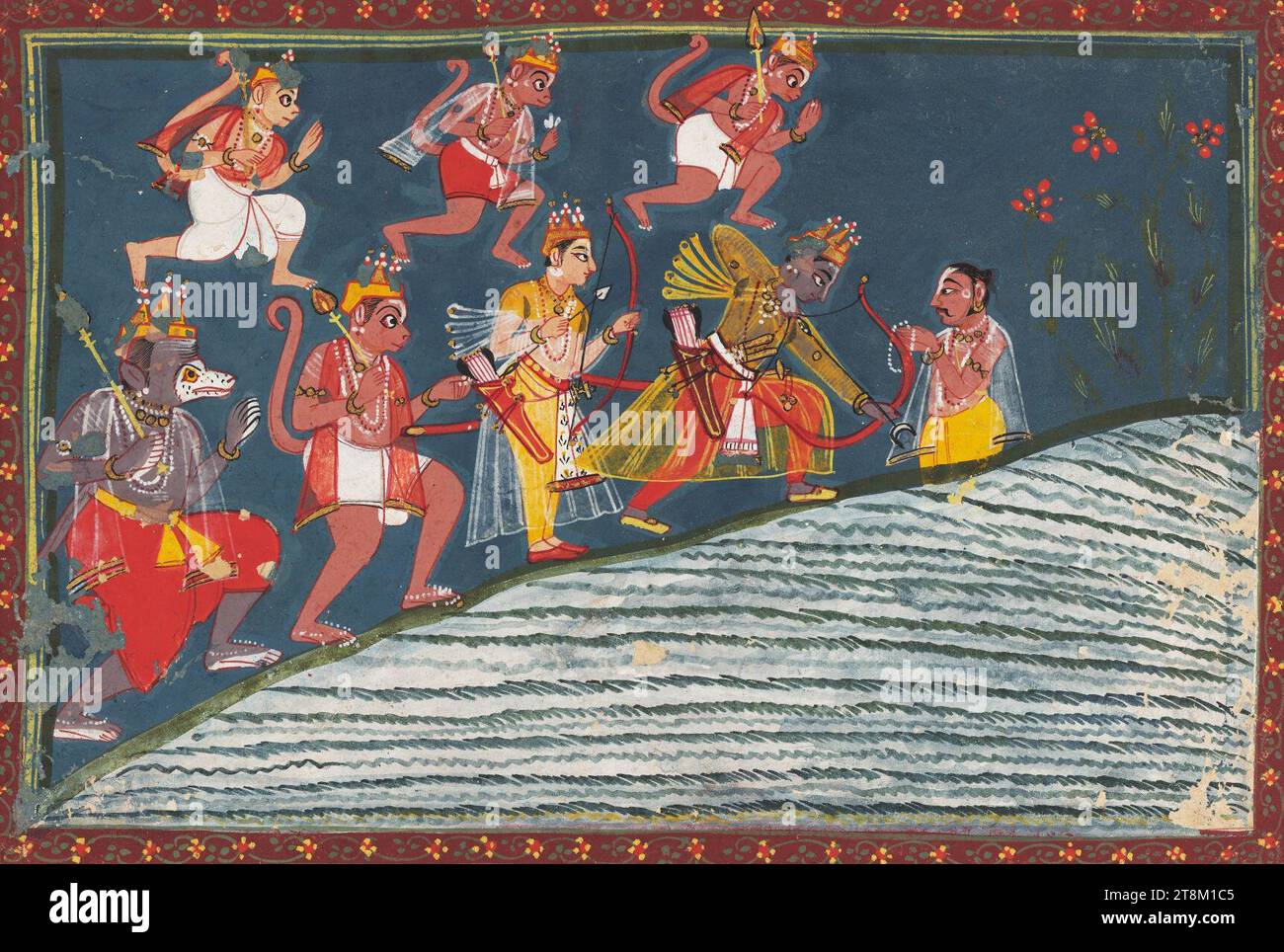 Varuna - the god of the Ocean pays homage to Rama Stock Photo - Alamy