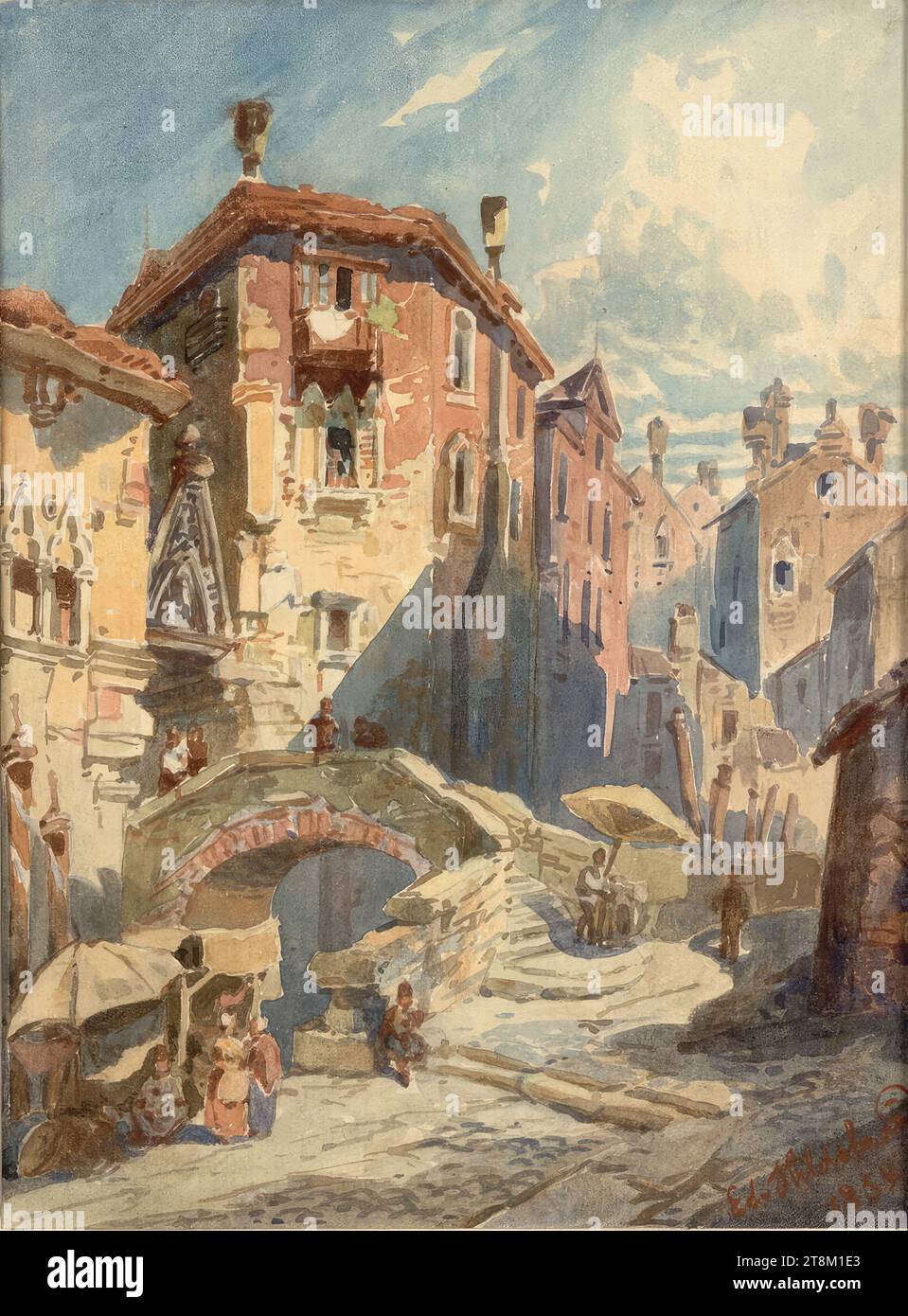 At the Ponte del Paradiso in Venice, Eduard Hildebrandt (Danzig 1818 ...