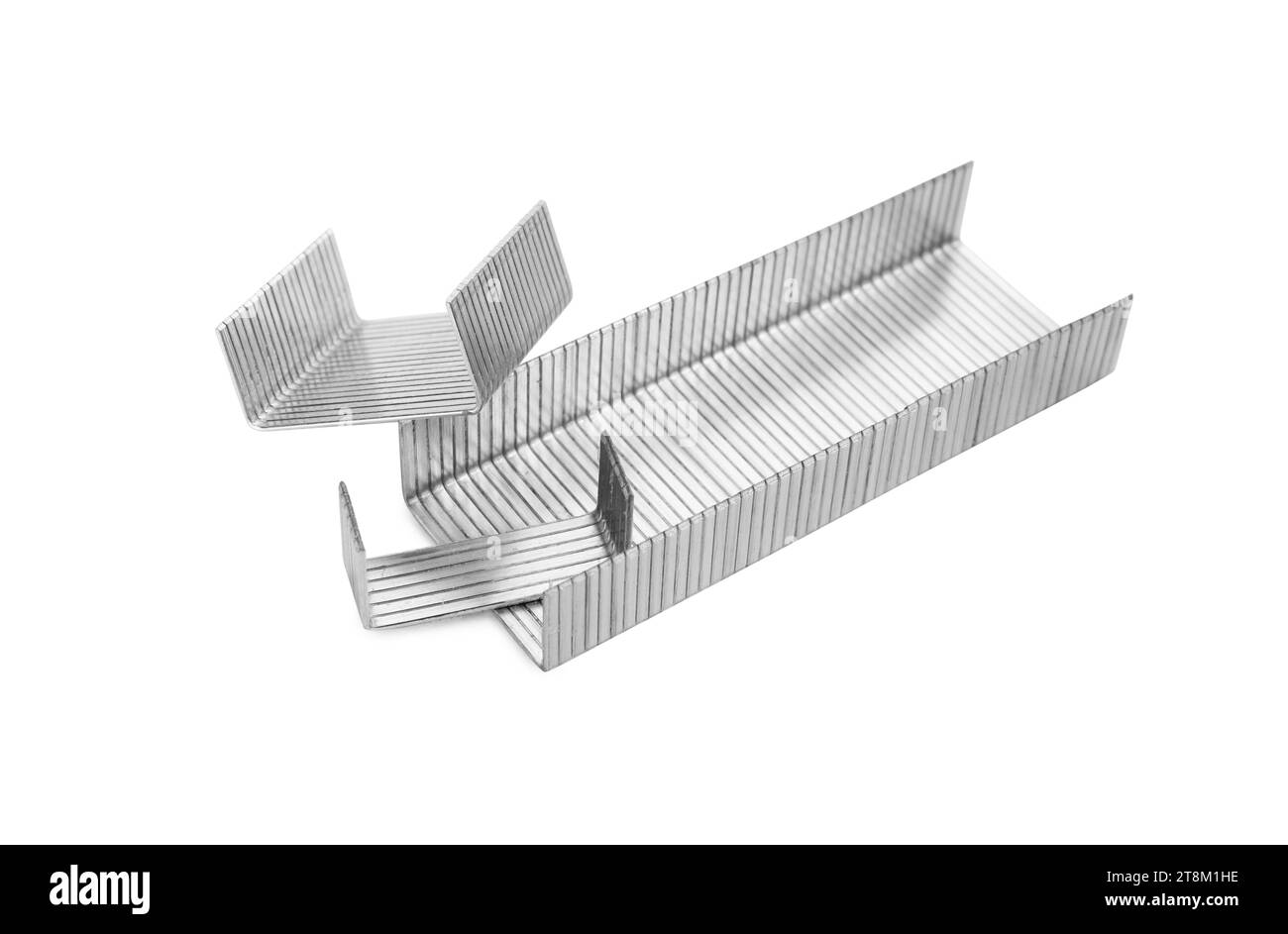 Staple gun refills on white background. Office supplies Stock Photo - Alamy