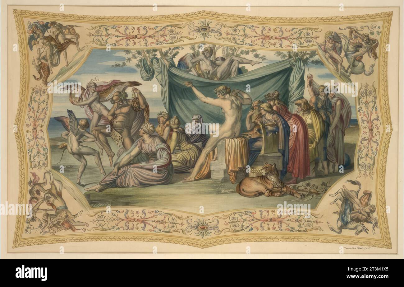 Bacchus among the Muses, Bonaventura Genelli (Berlin 1798 - 1868 Weimar ...