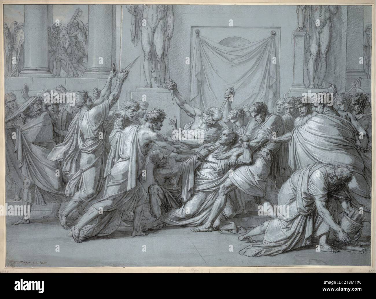 Black chalk preliminary drawing hi-res stock photography and images - Alamy