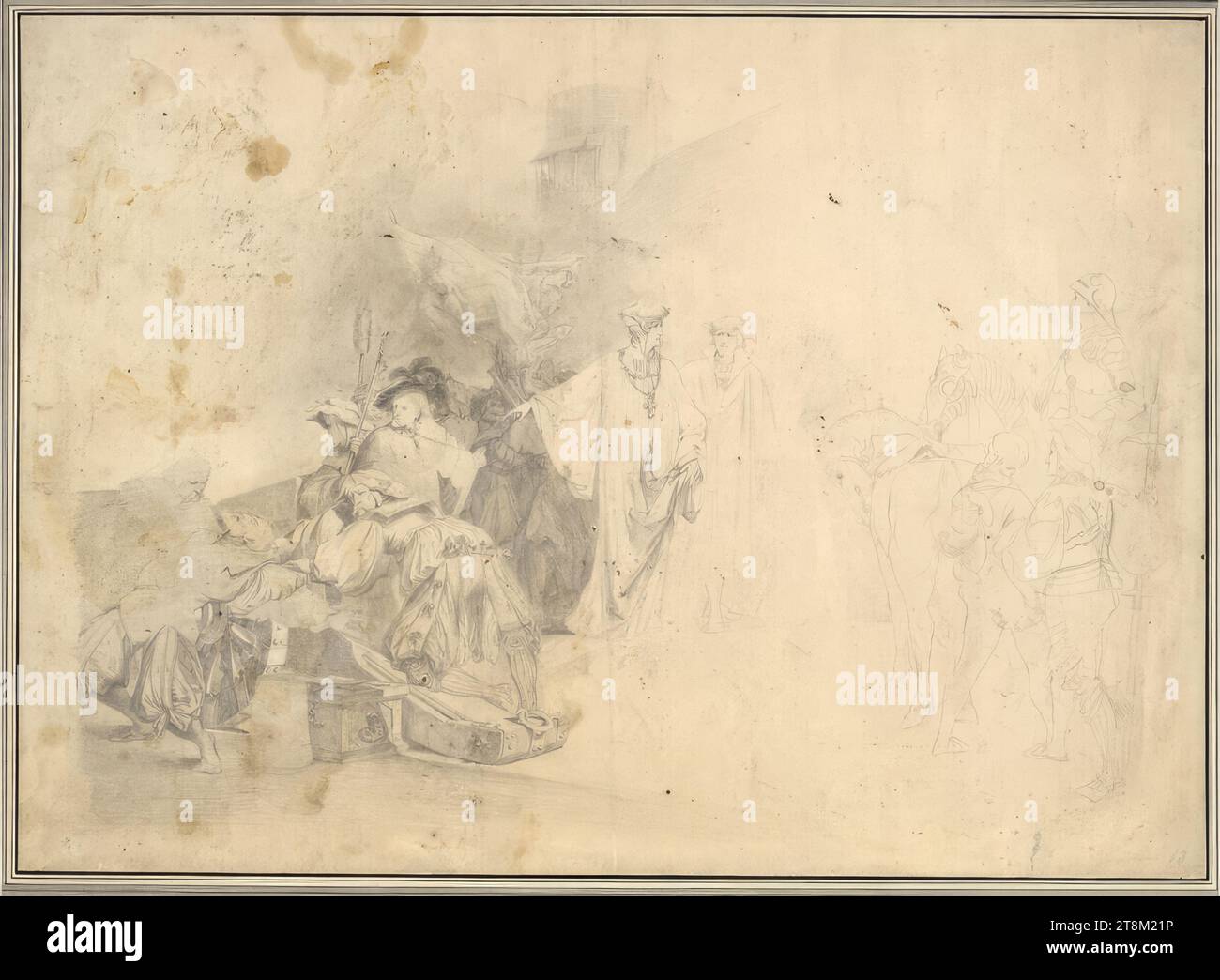 Torture scene, Hans Makart (Salzburg 1840 - 1884 Vienna), drawing ...