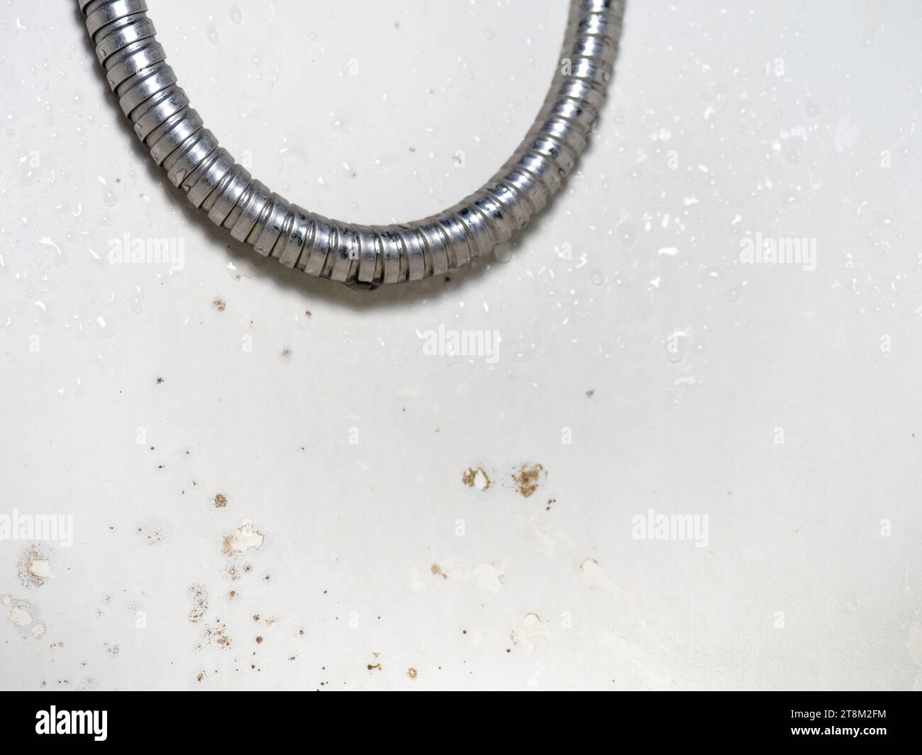 Mold on the surface of the bathroom. Dark mold close-up on bathroom ...