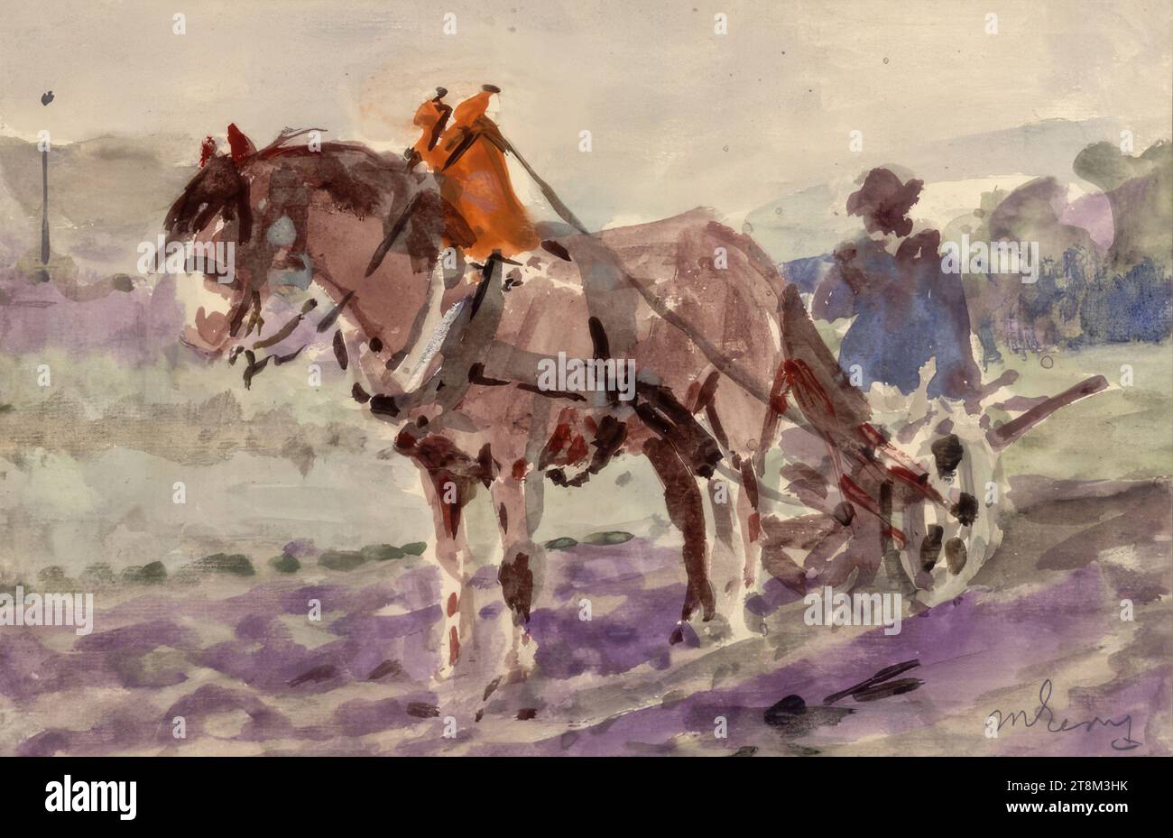 Plow team, Hagengesellschaft, Maximilian Lenz (Vienna 1860 - 1948 ...