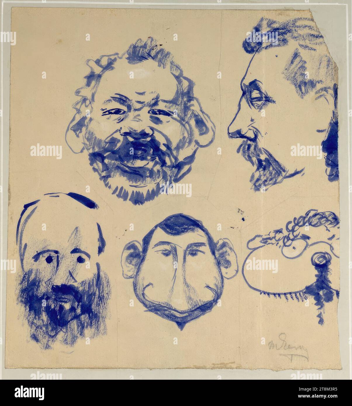 Five caricatures by painters from the Hagengesellschaft ...
