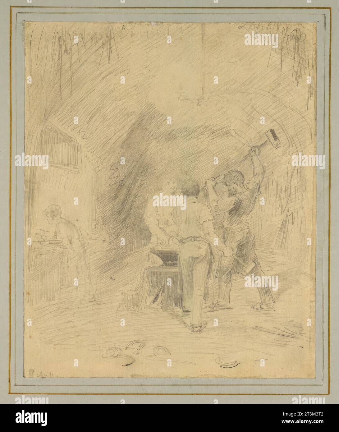 In the forge, Hagengesellschaft, Carl Müller (Vienna 1862 - 1938 Vienna ...