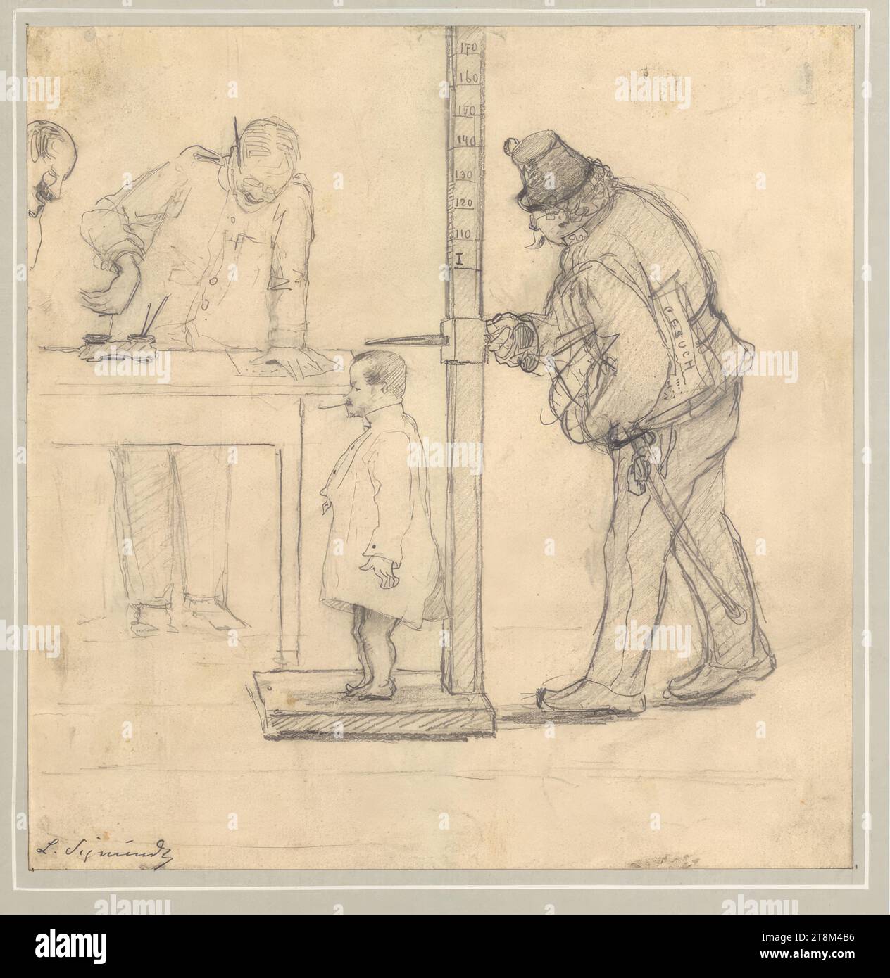 Lenz at the examination, Hagengesellschaft, Ludwig Sigmundt (Graz 1860 ...