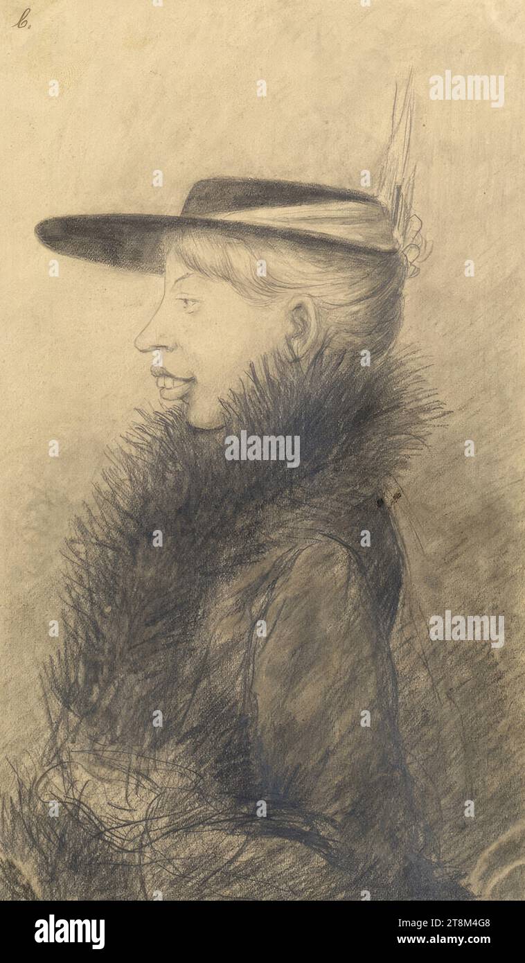 Lady with feather boa, Hagengesellschaft, Leopold Stolba (Gaudenzdorf ...