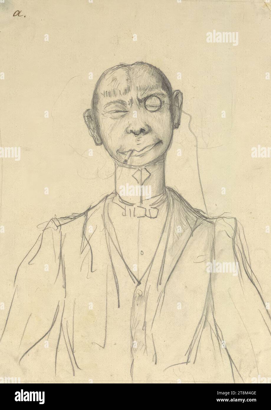 Gentleman with monocle en face, Hagengesellschaft, Leopold Stolba ...