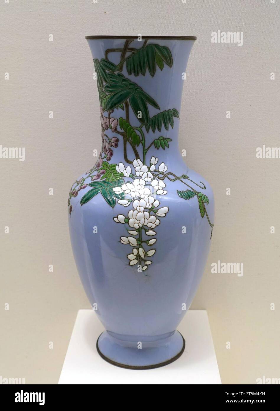 Vase, Japan, Meiji period, late 1800s AD, enamel with silver and copper ...