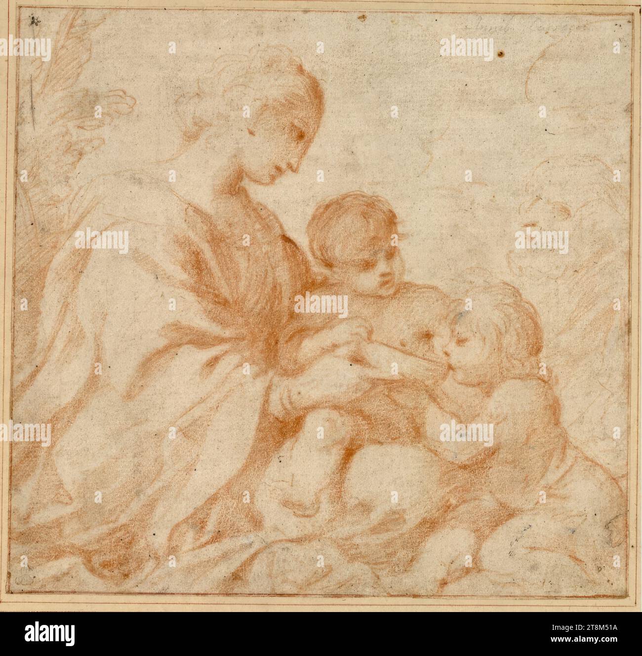 The Holy Family with the boy John drinking from a bowl that the Madonna ...