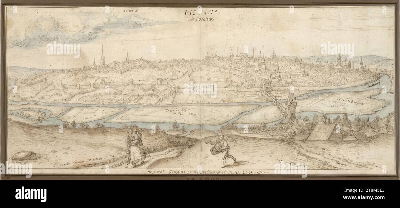 Poitiers, Joris Hoefnagel (Antwerp 1542 - 1600 Vienna), 1561, drawing ...