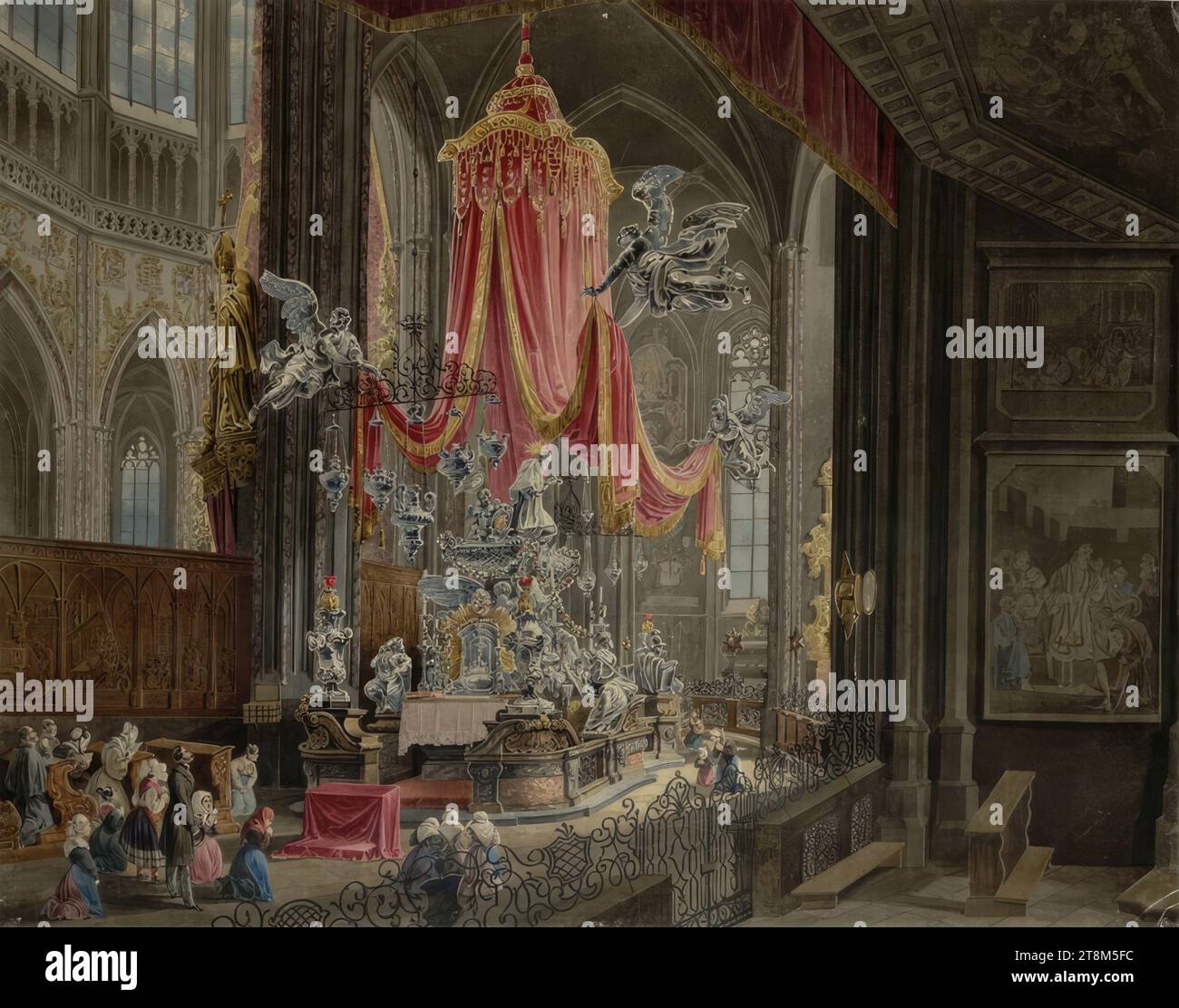 Tomb of St. John Nepomuk in St. Vitus Cathedral in Prague (viewport ...