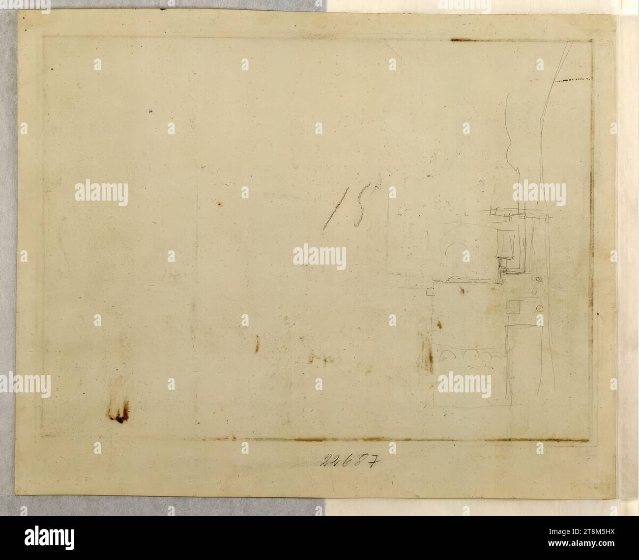 Sketch, Johann Nepomuk Höchle (Munich 1790 - 1835 Vienna), drawing ...
