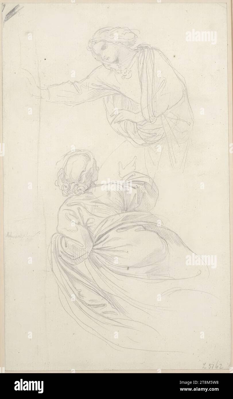 Figure study (Melusina cycle?), Moritz von Schwind (Vienna 1804 - 1871 ...