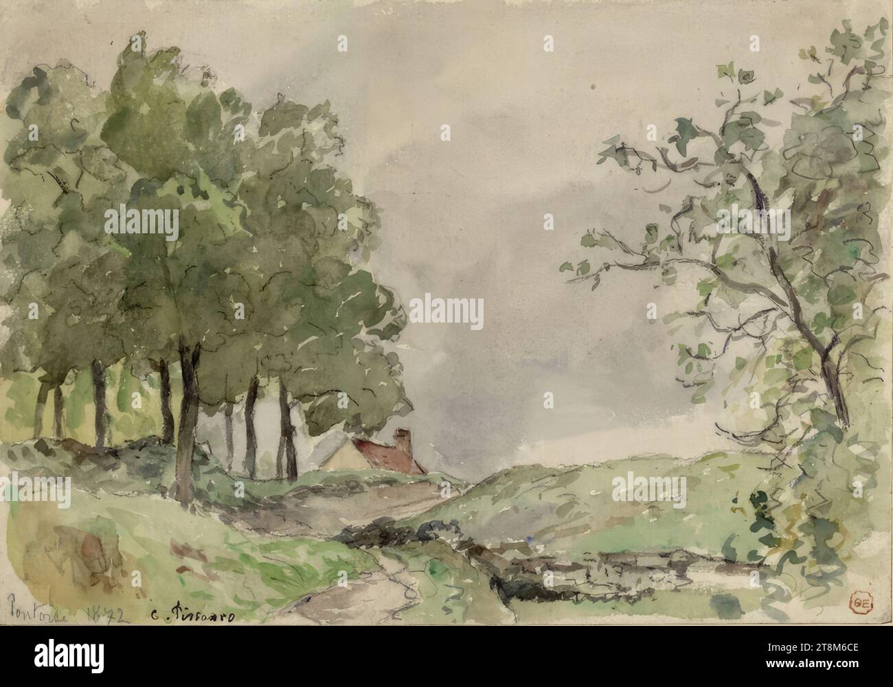 Landscape near Pontoise, Camille Pissarro (Charlotte-Amalie, Saint ...