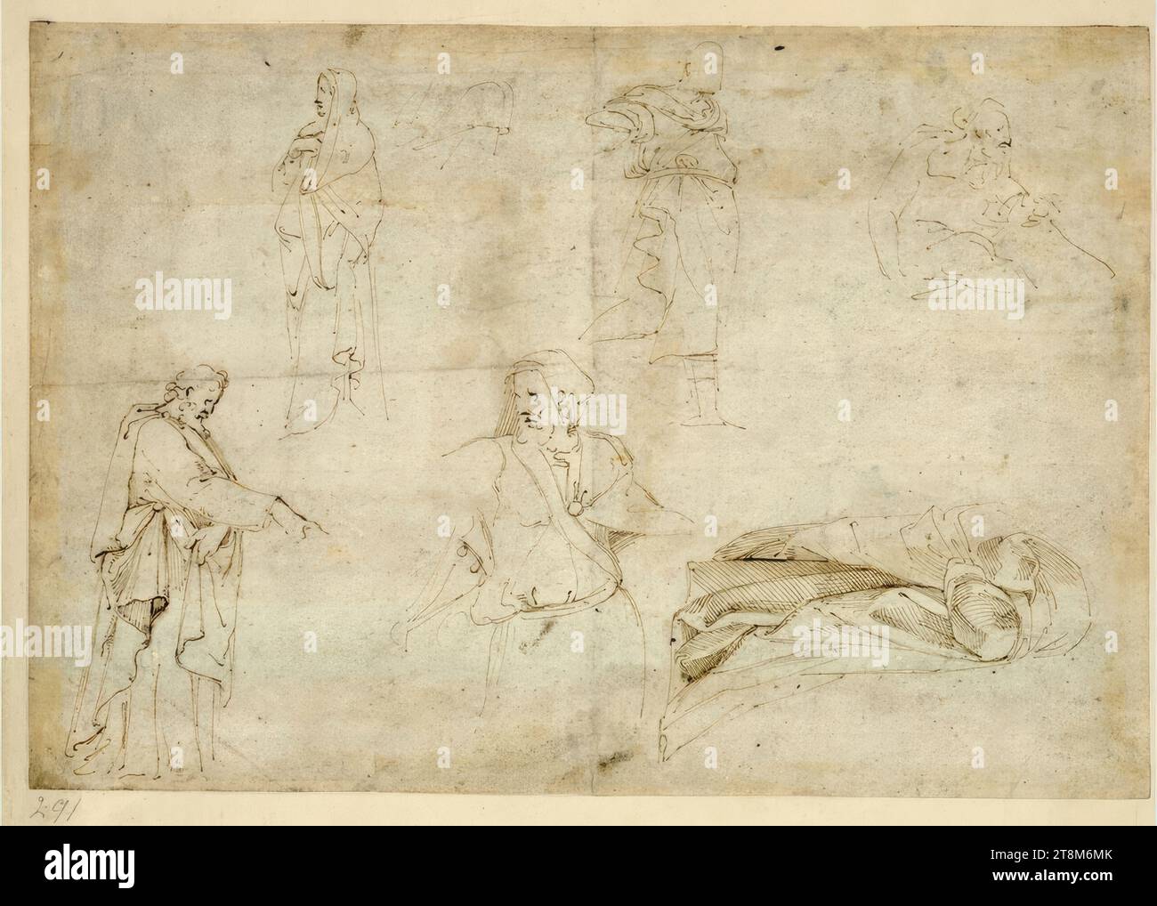 Five Studies for Paul in Raphael's 'School of Athens'; a standing ...