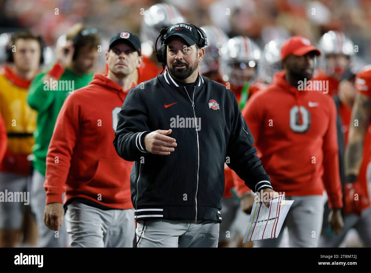 Ohio State head coach Ryan Day walks the sidelines during their NCAA ...
